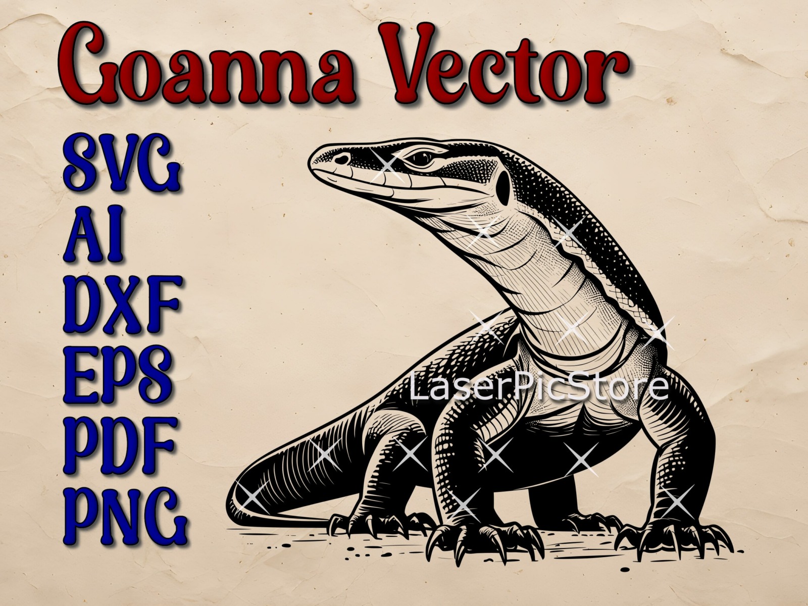 Goanna Vector File ⋆ Spend With Us - Buy From a Bush Business