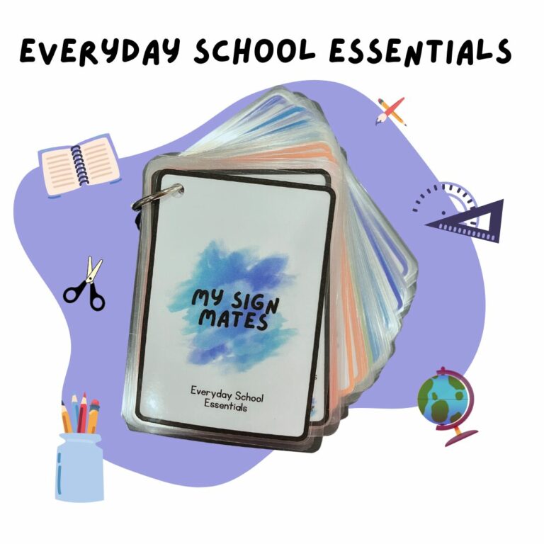 Everyday School Essentials Key Word Sign Flashcard deck ⋆ Spend With Us ...