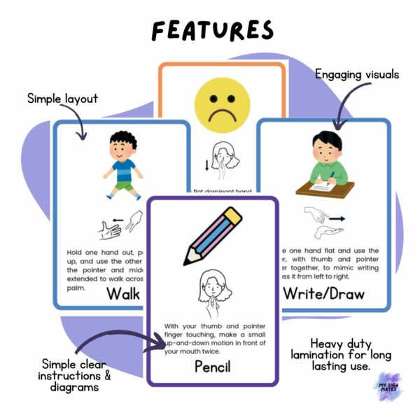 Everyday School Essentials Key Word Sign Flashcard deck ⋆ Spend With Us ...