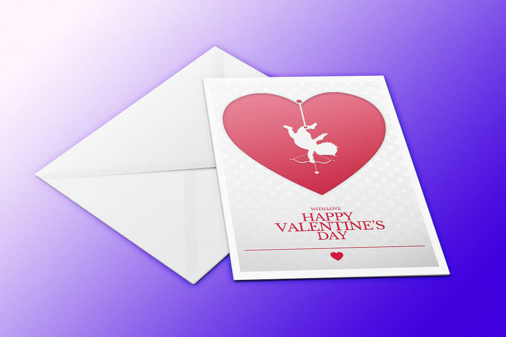 Valentine's Day greeting card With Love from cupid with bow and arrow ⋆ ...