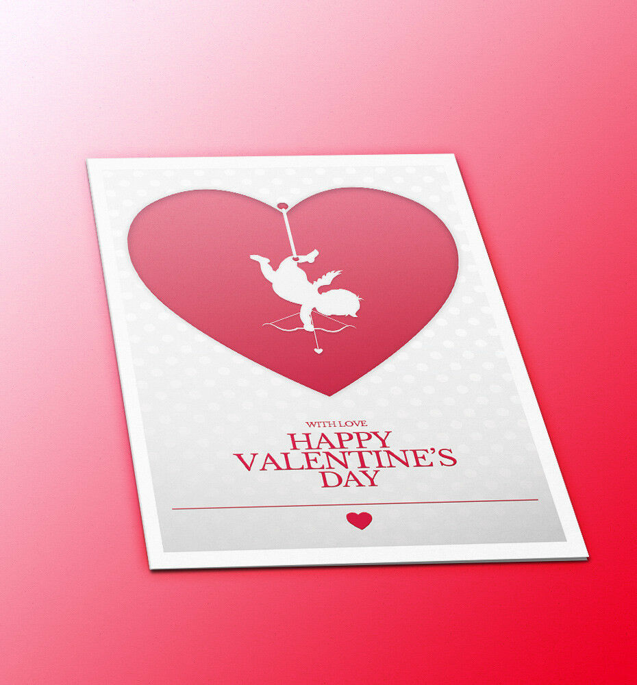 Valentine's Day greeting card With Love from cupid with bow and arrow ⋆ ...