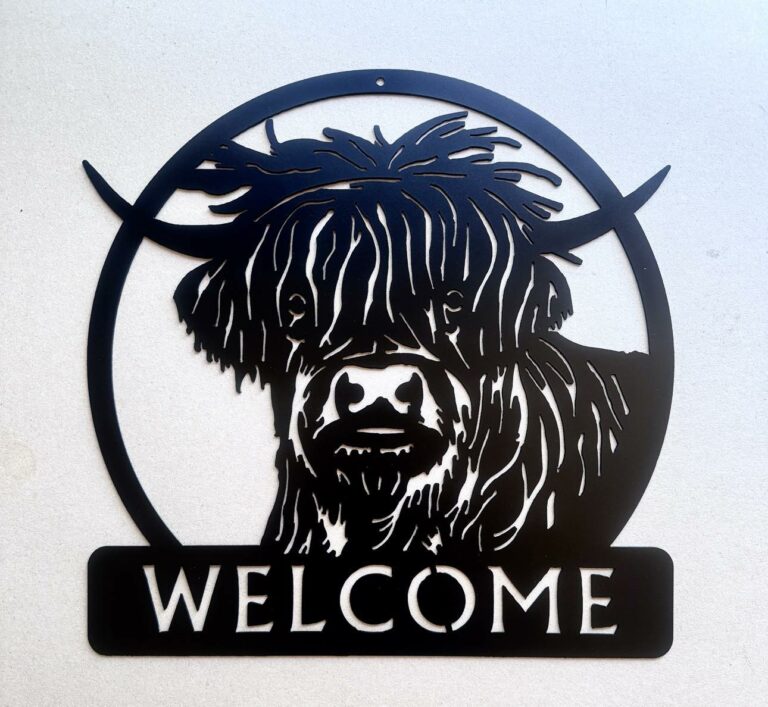 Highland Cow Welcome Sign ⋆ Spend With Us - Buy From a Bush Business