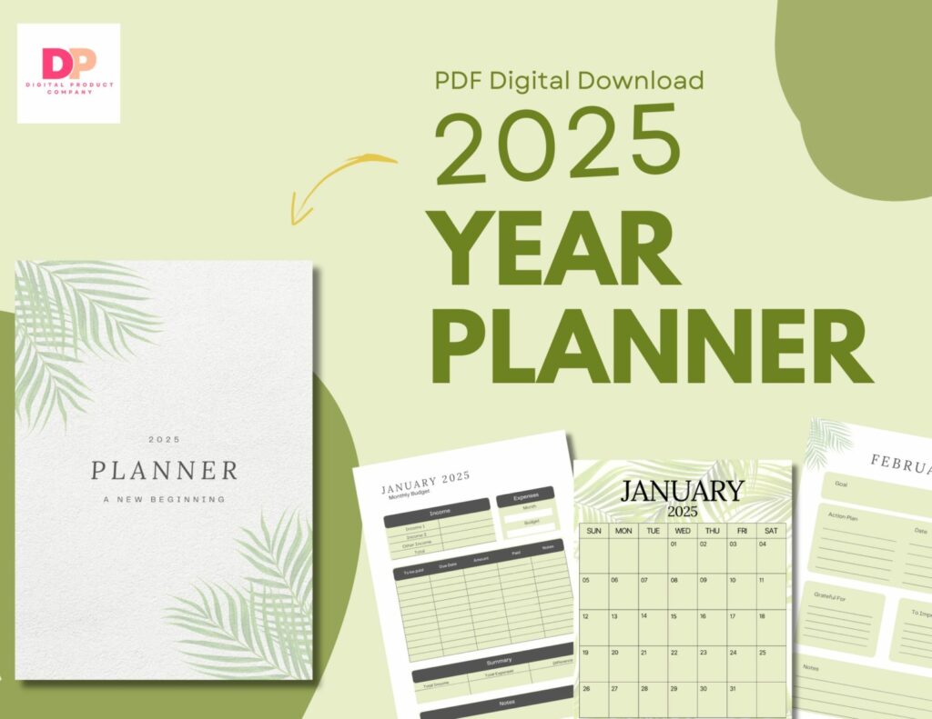 Fresh Fern 2025 Annual Planner - Printable PDF Digital Download ⋆ Spend ...