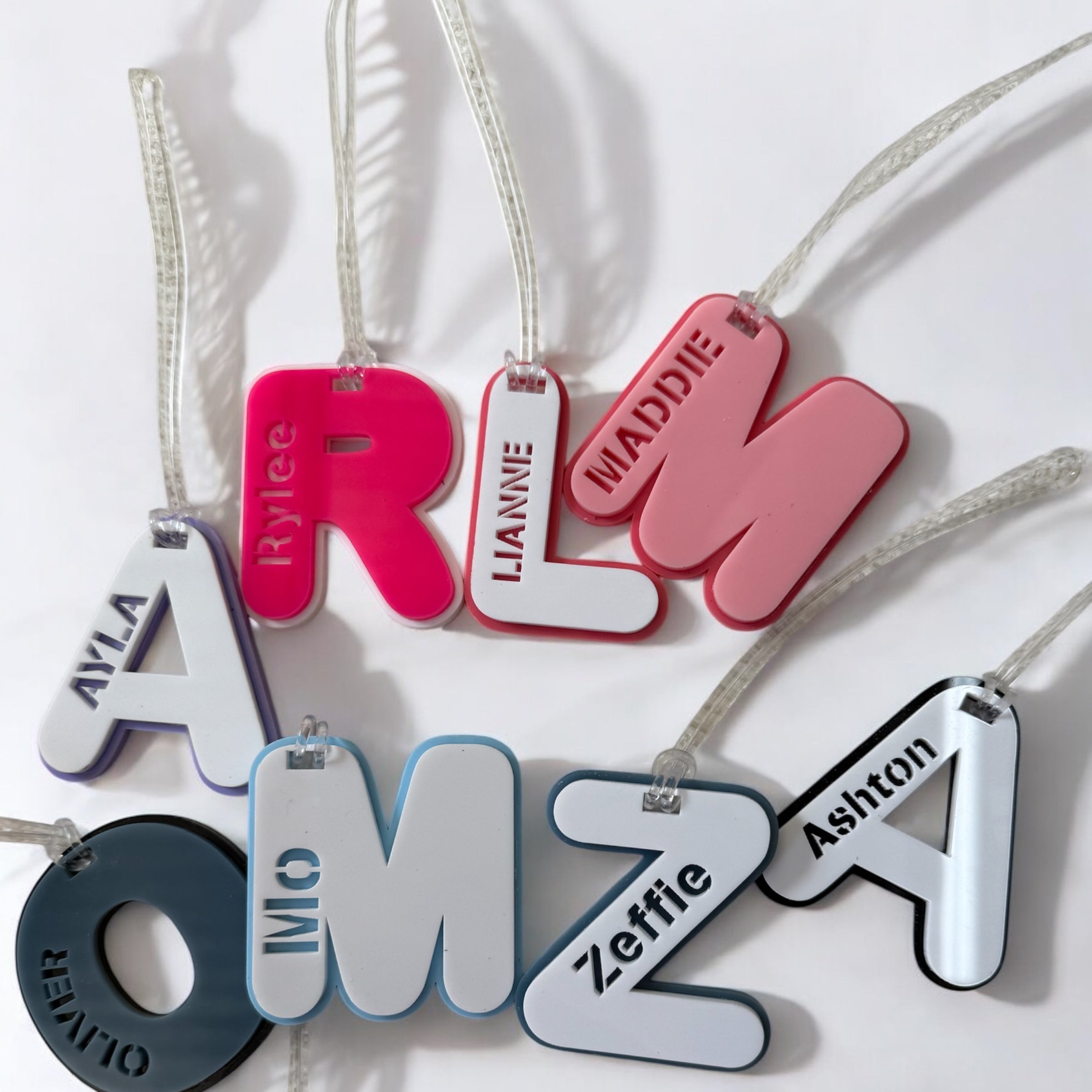 Personalised bag tags - letter style ⋆ Spend With Us - Buy From a Bush ...
