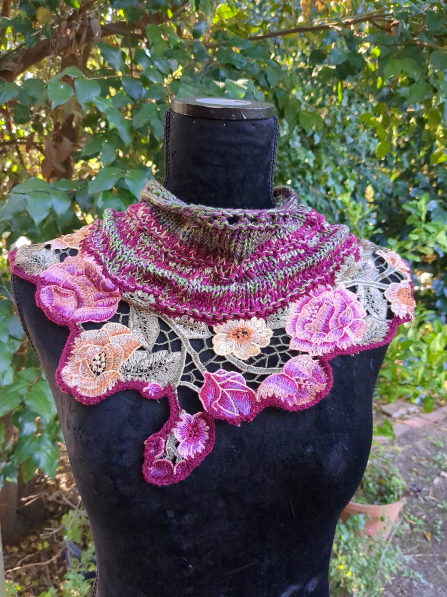 Beautiful silk and wool cowl with flowers ⋆ Spend With Us - Buy From a ...