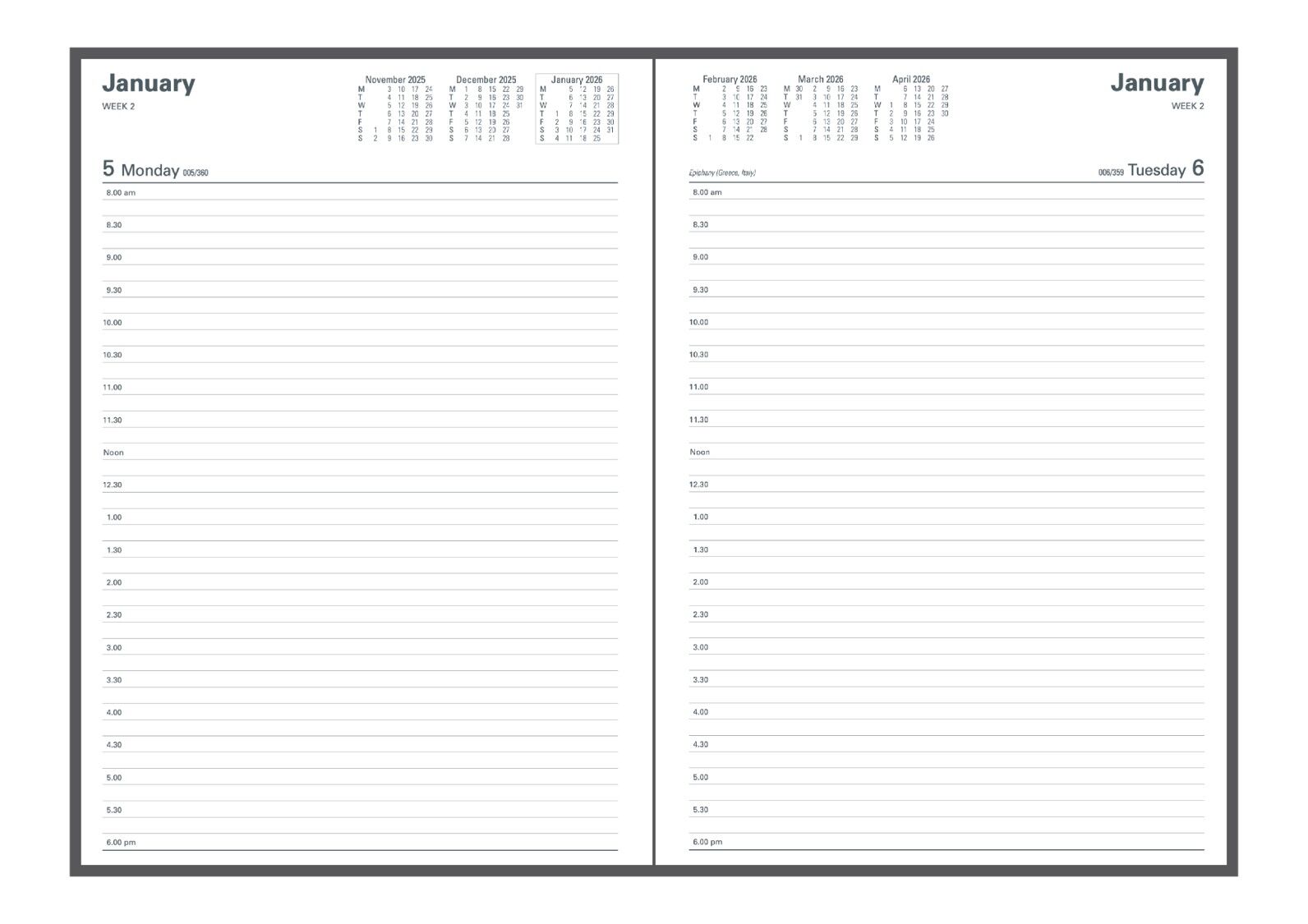 Collins 2025/2026 Diary Financial A4 Day To Page 14M4 P40 - Green ⋆ ...