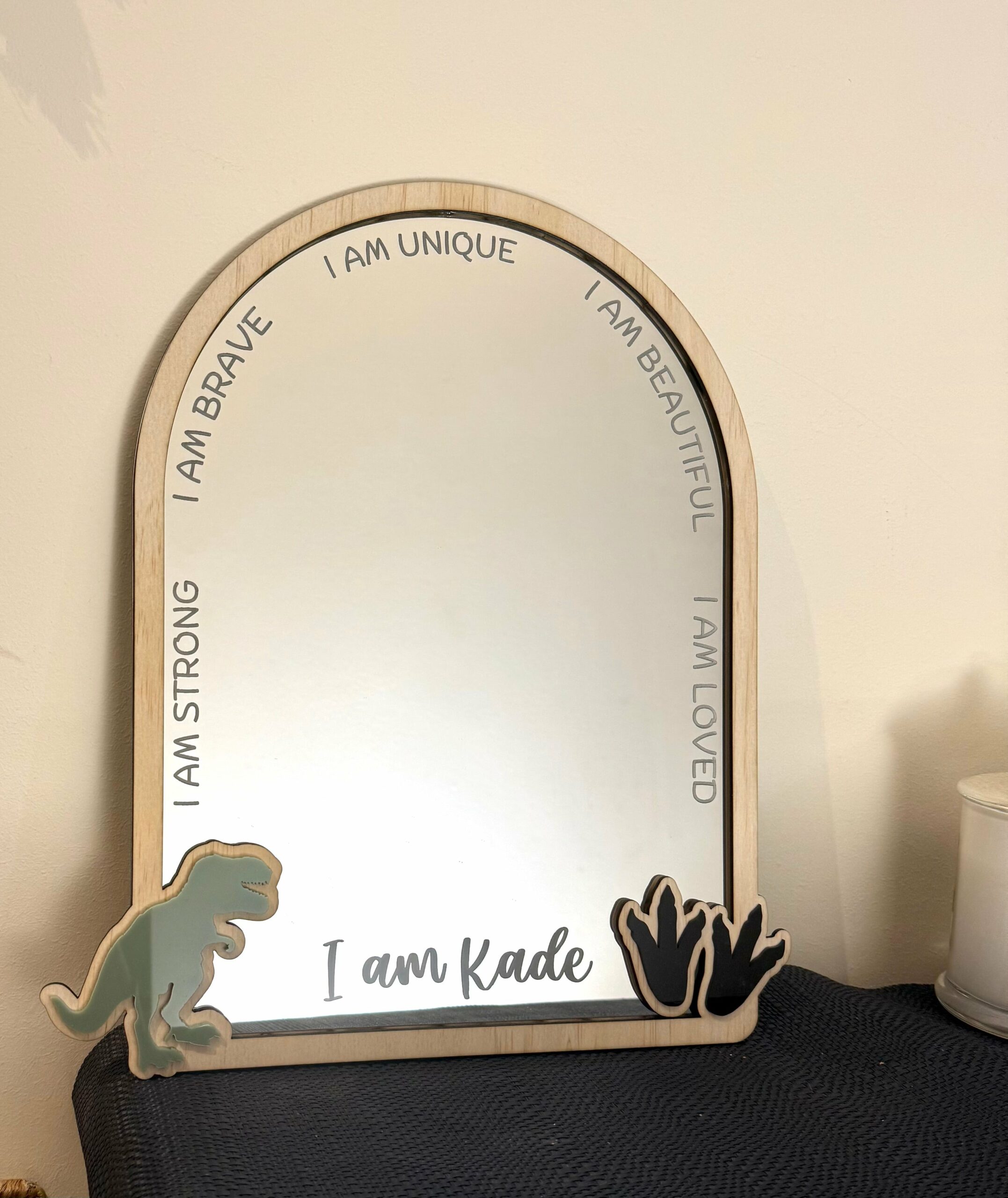 Affirmation mirror - dinosaur ⋆ Spend With Us - Buy From a Bush Business