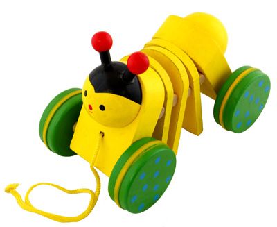 Pull Along Wooden Small Bee ⋆ Spend With Us - Buy From a Bush Business