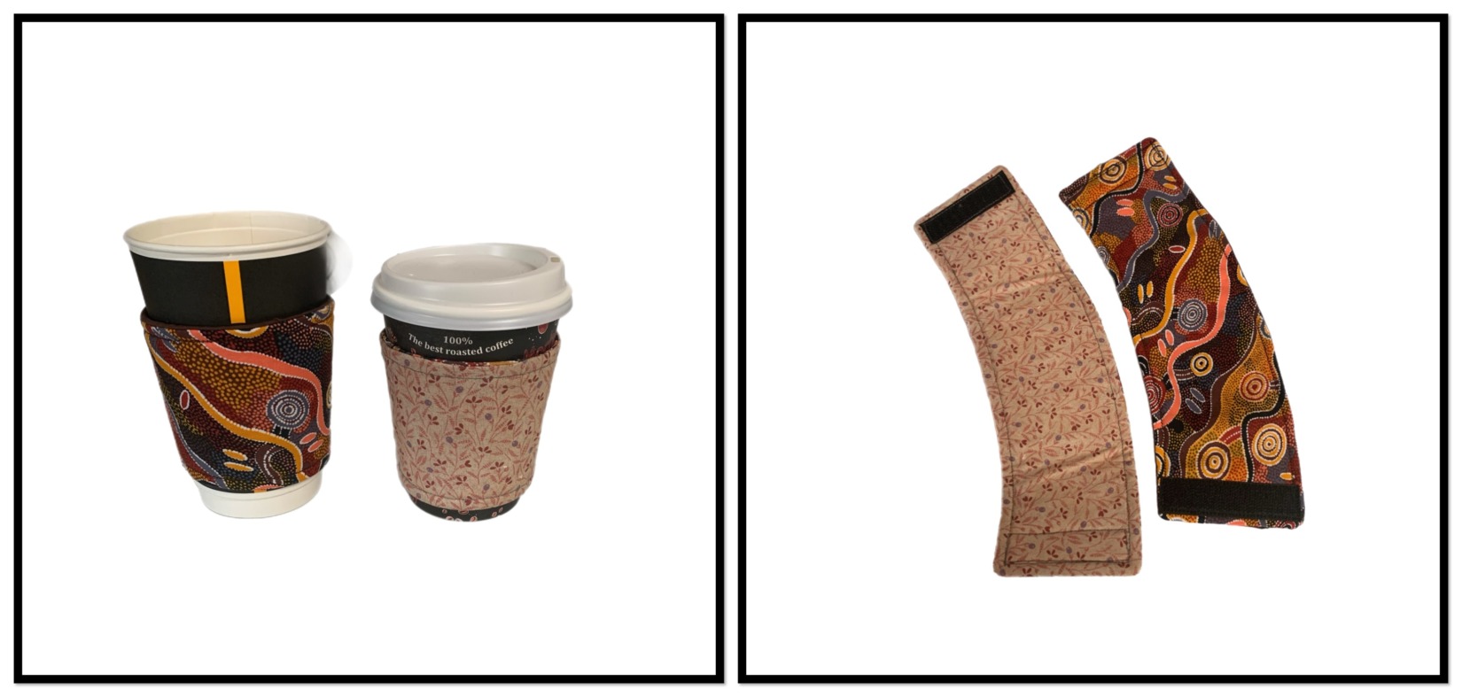 Handmade Reversible Coffee Cozy - Aboriginal Design ⋆ Spend With Us ...