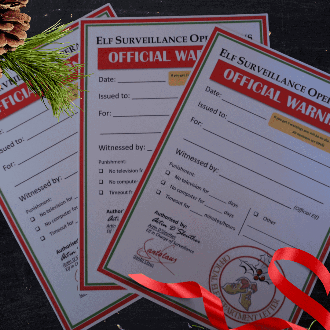 3x Official Warnings for Bad Behaviour from Santa - White Mango’s ...