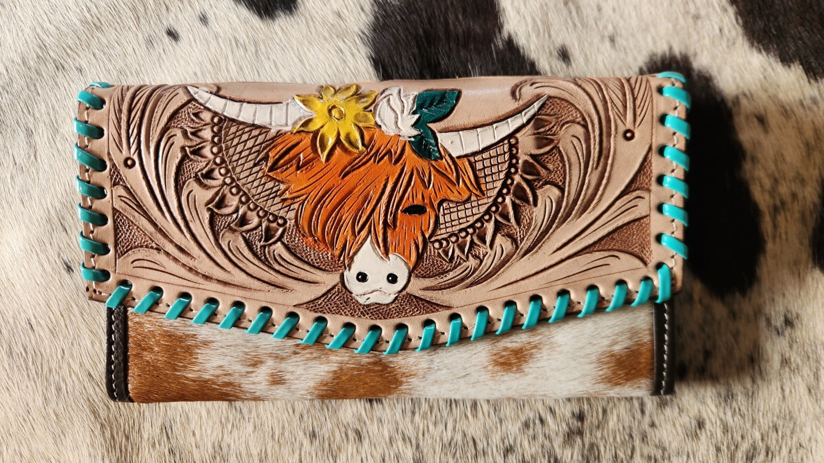 Tooled highland cow purse ⋆ Spend With Us - Buy From a Bush Business